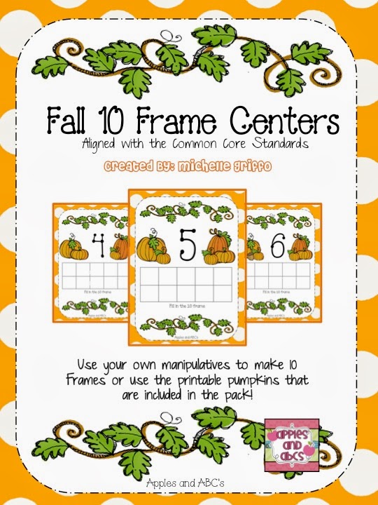 Fall Counting With 10 and 20 Frames - Apples & ABC's